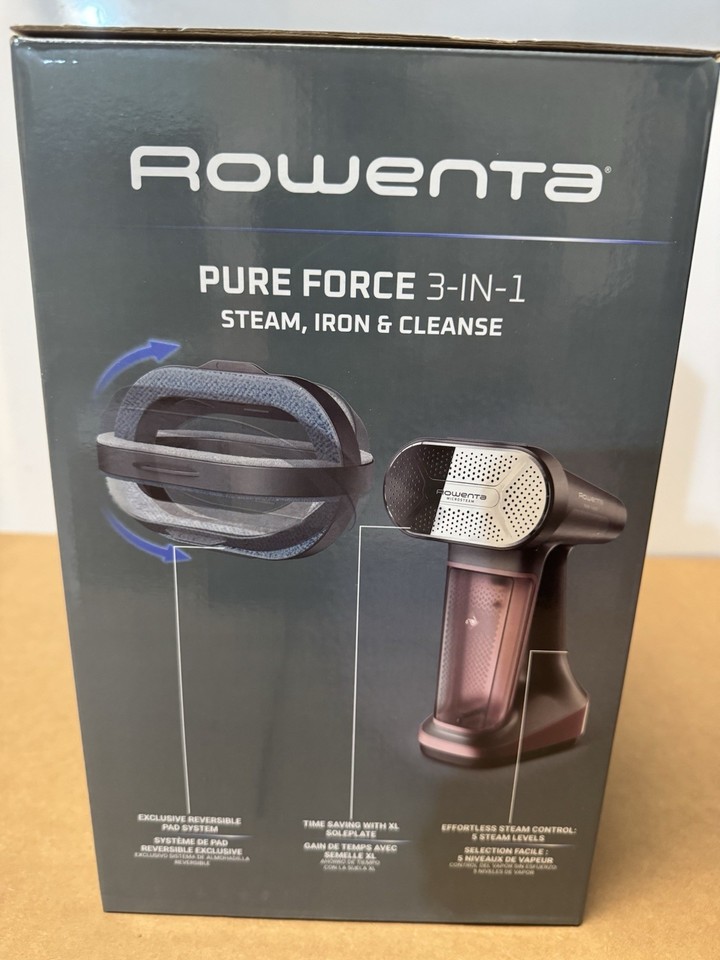 Rowenta Pure Force 3-in-1 Steamer Iron DR8865U2, Cinnamon Pink & Black ...