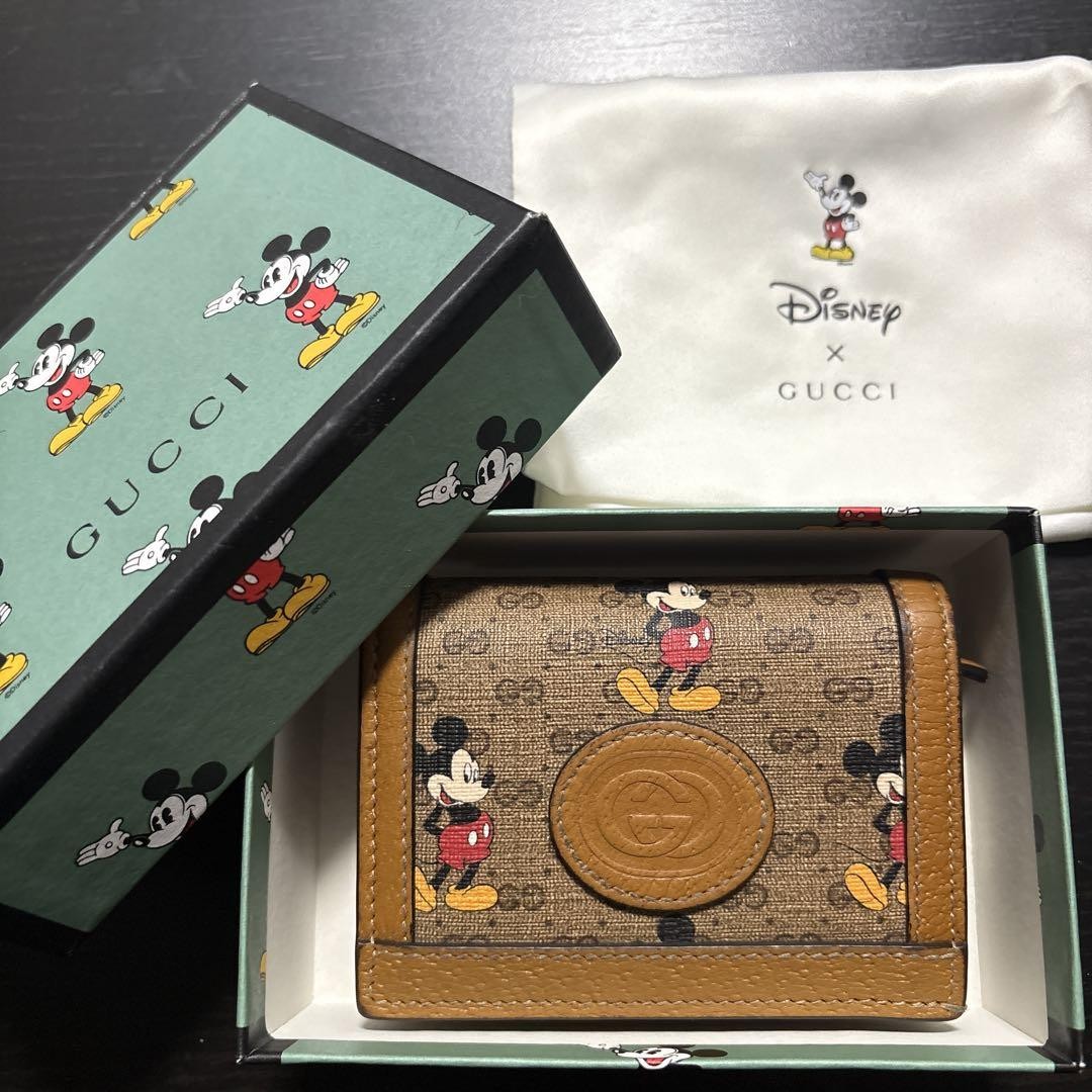 GUCCI x Disney Mickey Mouse Bifold Wallet Canvas Leat… - Gem