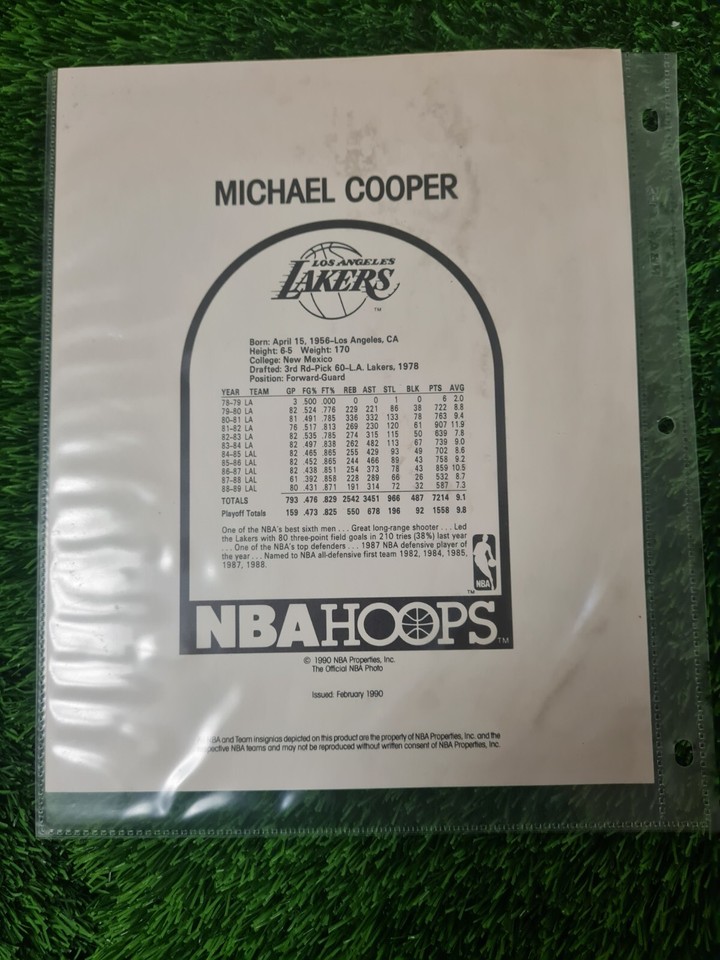 NBA Hoops Basketball Photo 1990 Michael Cooper LA LAKERS #ISSUED: FEB ...