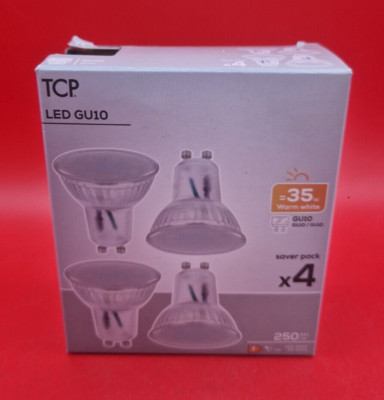 TCP LED Glass GU10 35W warm white Bulbs - 4 pack | eBay UK