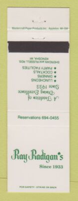 Matchbook Cover - Ray Radigan's Restaurant Kenosha WI | eBay
