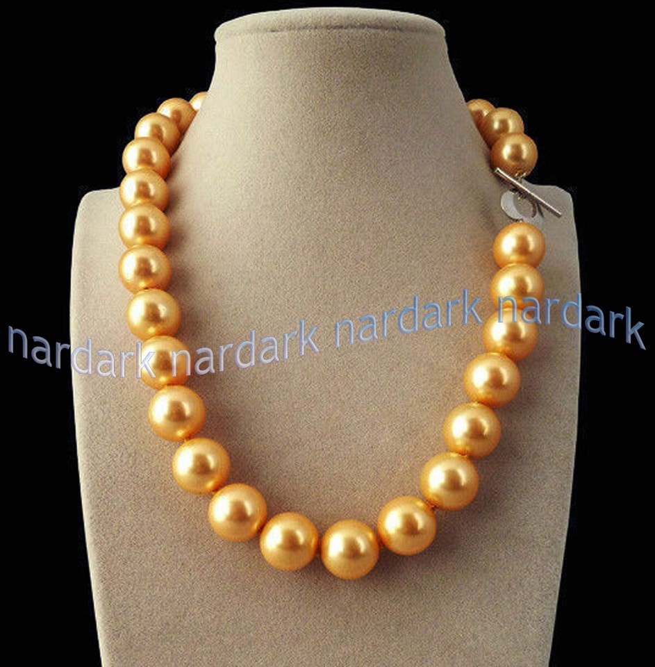 Rare Huge 14mm Genuine Mix Color South Sea Shell Pearl Round Beads ...