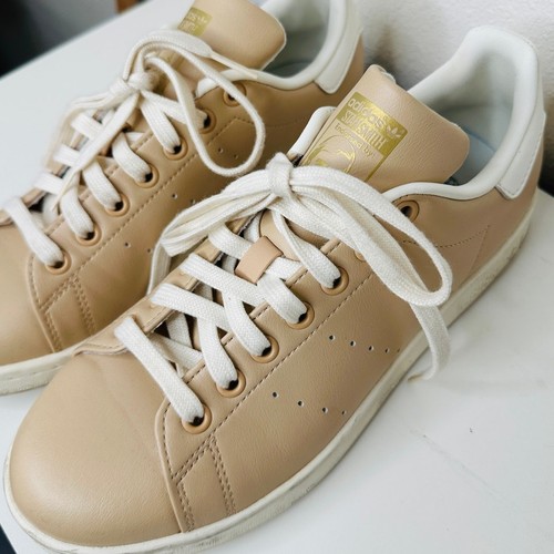 Adidas Gold Stan Smith Colab Tan & White Leather Lace up Sneaker Shoes ...