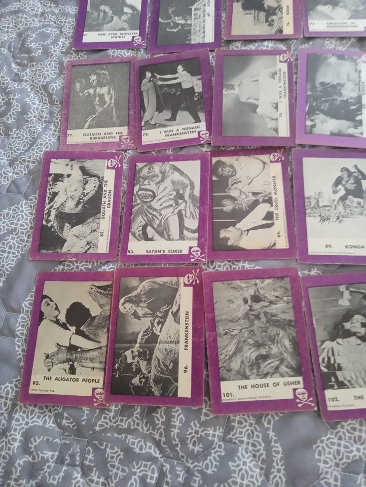 Vintage 1963 Rosan Terror Monster Cards Lot Of 20 Different Nice ...