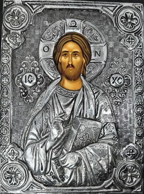 Vintage Religious Orthodox Christ Blessing Byzantine Icon Plaque Metal ...