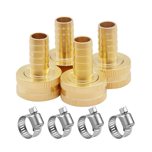 4PCS 1/2" Barb x 3/4" Female GHT Thread Hose Connector with Stainless ...
