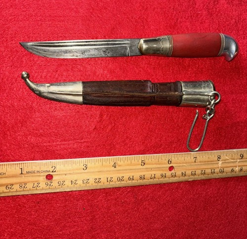 Rare Vintage Made In Finland Puukko Knife Red gala lite Original Sheath ...