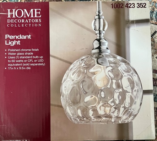 NEW HOME DECORATORS' COLLECTION PENDANT LIGHT WATER GLASS SHADE ...