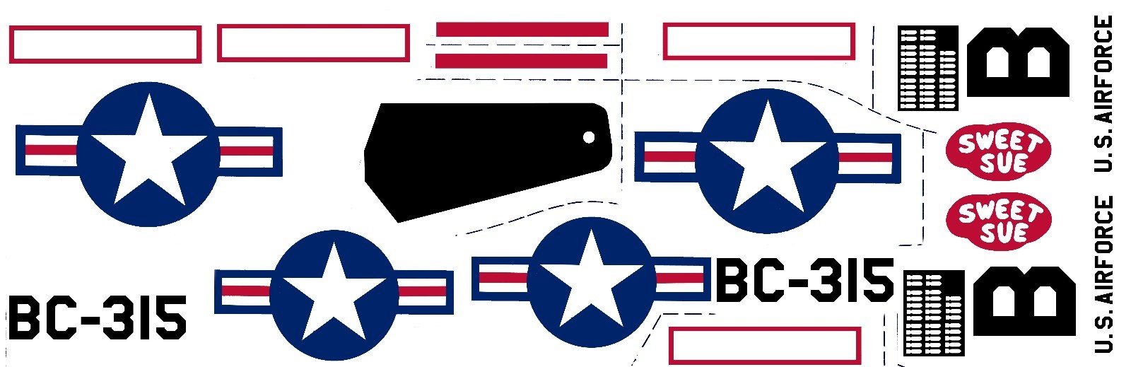 REPRO DECALS: MONOGRAM' 54 B-17, B-24, B-25 ,B -26, or STROMBECKER B-47 ...