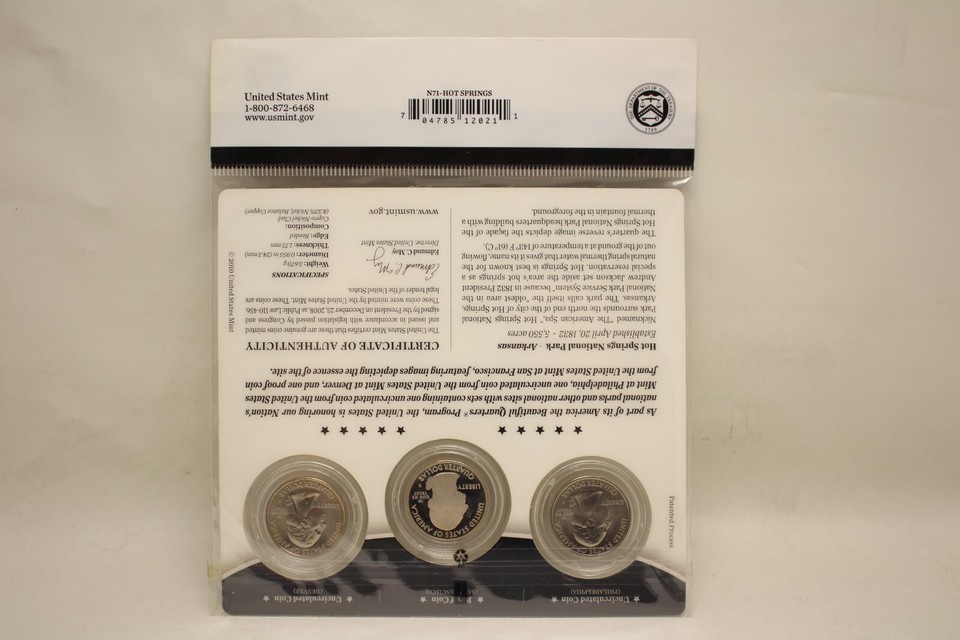 US Mint America The Beautiful Quarters Three Coin Set Hot Springs | eBay