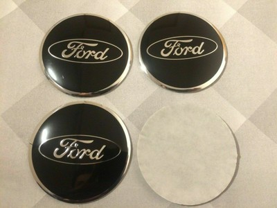4x Sticker 56mm Ford Alloy Centre Cap Hub Wheel Stickers 3D Logo Black ...