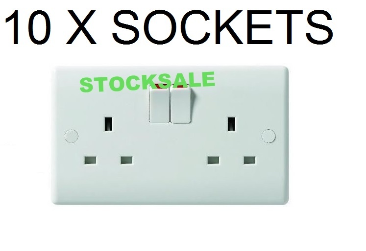 Designa 10 X TWIN DOUBLE SWITCHED SOCKET WHITE 13 AMP TWIN ELECTRIC ...