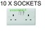 Designa 10 X TWIN DOUBLE SWITCHED SOCKET WHITE 13 AMP TWIN ELECTRIC ...