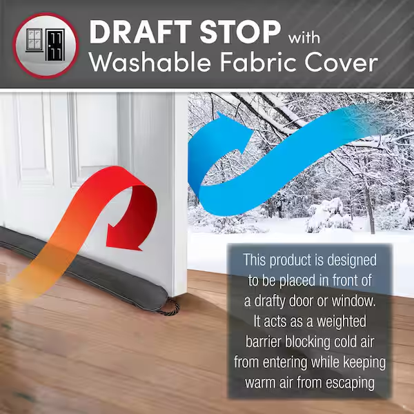 NEW Zippered Draft Stopper for Doors Blocks Cold Air, Dust, Noise ...