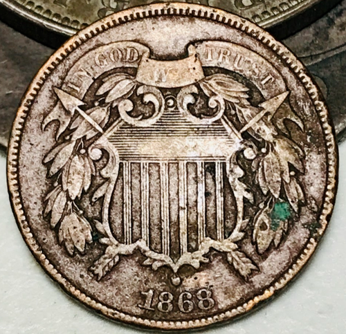 1868 Two Cent Piece 2C Ungraded Circulated US Copper Coin CC24205 | eBay