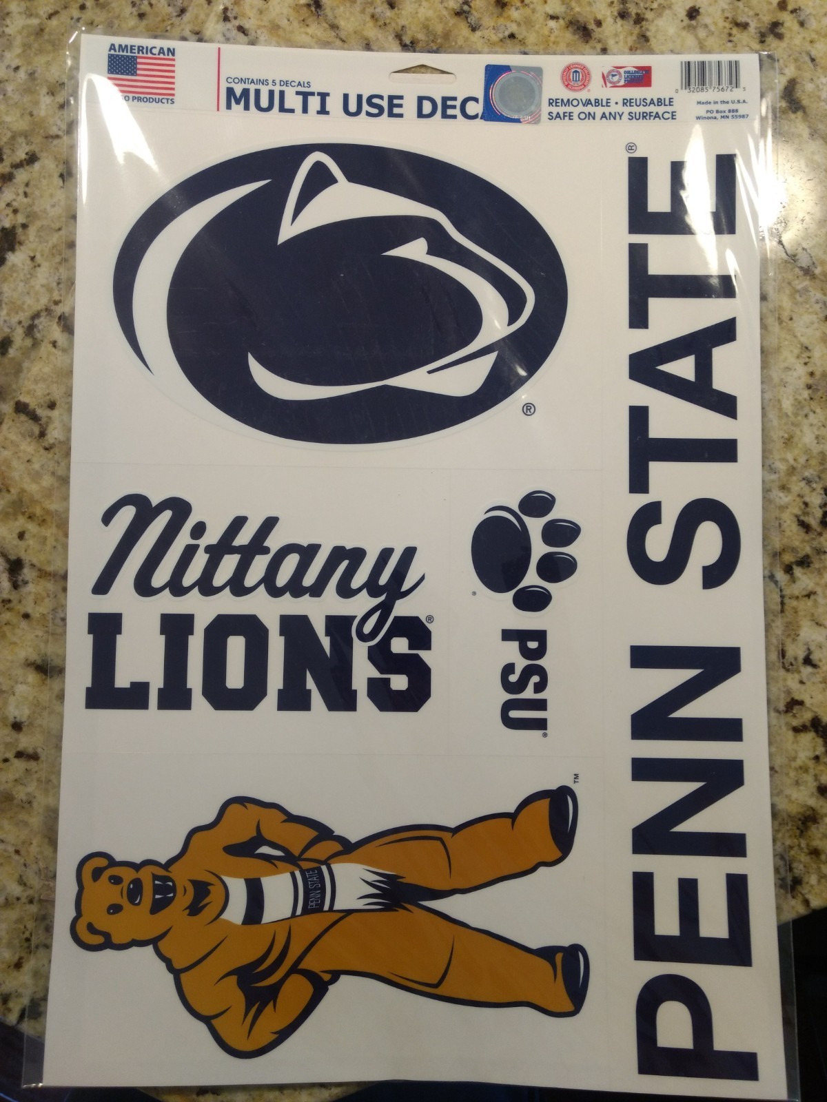 PENN STATE NITTANY LIONS 5 PC. MULTI-USE DECALS 11"X17" FOR WINDOWS | eBay