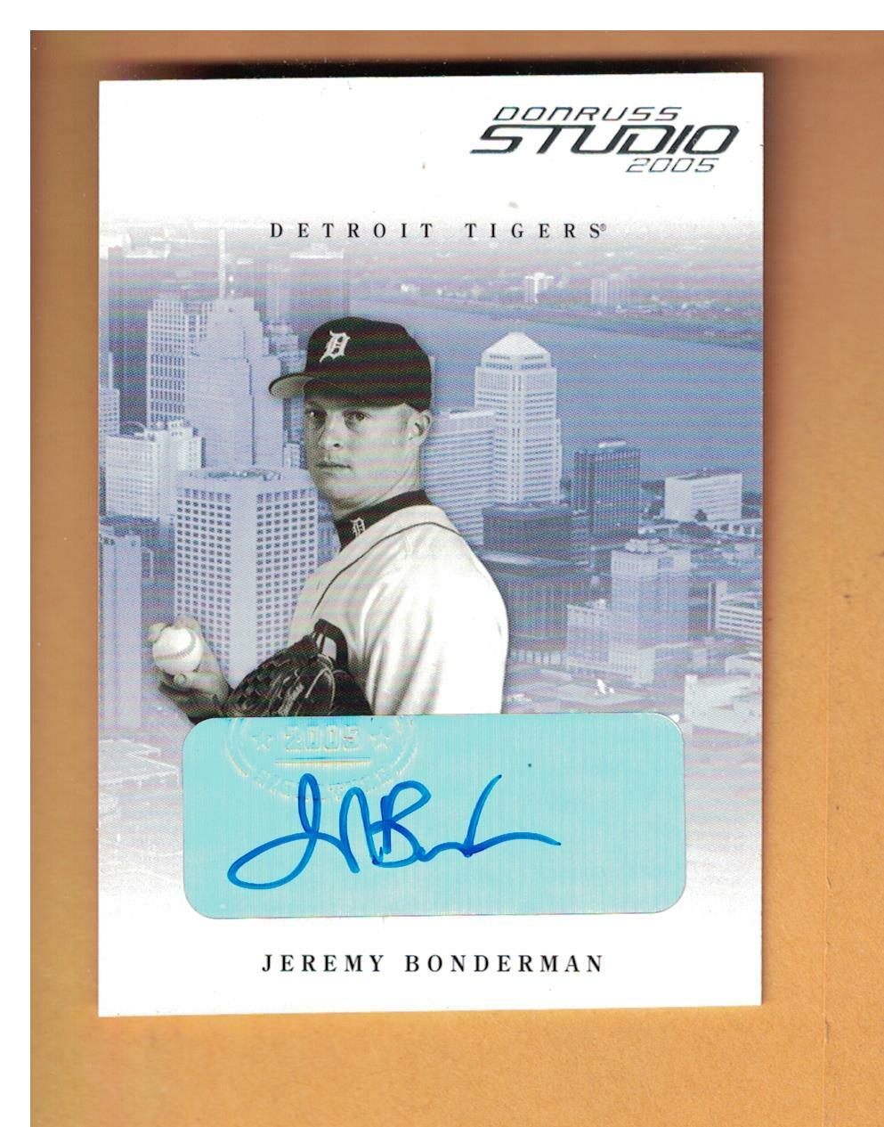 Jeremy Bonderman 2005 Donruss Studio AUTOGRAPHED Baseball Card Detroit ...