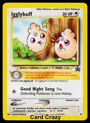 Igglybuff #36 - Black Star Promo - WoTC Pokemon Card - Near Mint (NM ...