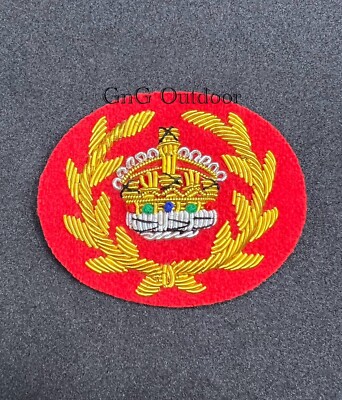 King’s Crown WO2 Crown Wreath Red Mess Dress Badge Embroidered Gold ...