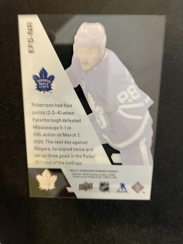 20-21 UD Synergy Clear Cut RC Exceptional Futures EFS-NR Nick Robertson ...