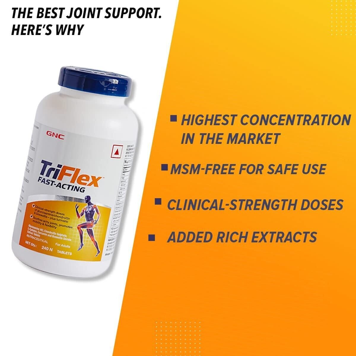 GNC Triflex Fast Acting Supports Joint Health and Flexibility 120 ...