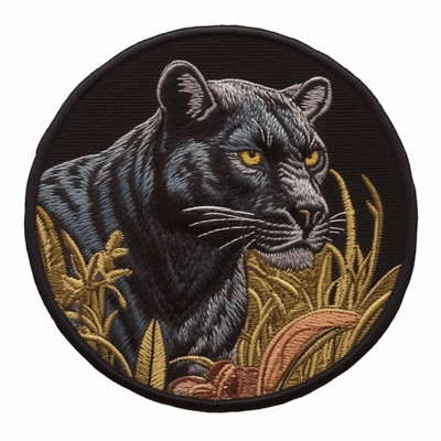 Black Panther Patch Iron-on Applique Jungle Badge Wild Animal Roaring ...