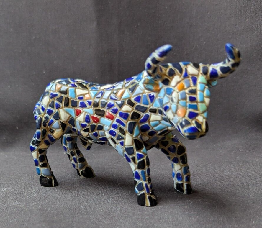 Barcino Mosaic Spanish Bull Figurine | eBay UK