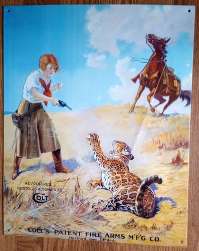 Colt Firearms Tin Sign 16x12.5" | eBay
