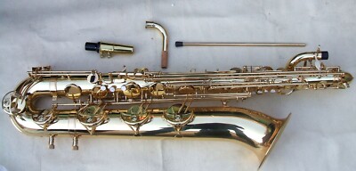 Funion Eb Baritone Saxophone Kit High F# Low A# Brass Body Gold Lacquer ...