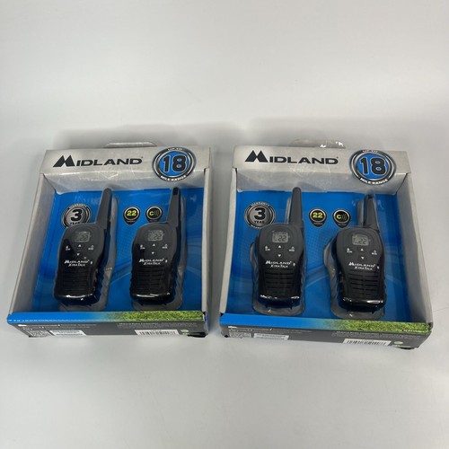 2 Sets Midland X-TRA Talk Two-Way Radios, Model LXT118, Walkie Talkies ...