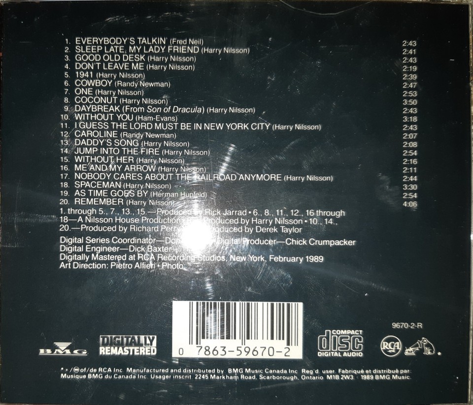 Harry Nilsson - All Time Greatest Hits. CD. Very Good Used Condition ...