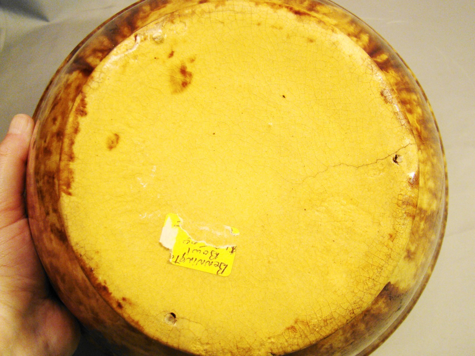 Antique Yellow Ware Flint Enamel Sponge Rockingham Glaze Bowl 19th c | eBay