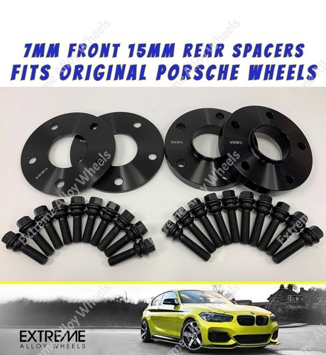 Black Wheel Spacers 7mm 15mm Fit Porsche 911 996 997 Coupe Alloy ...