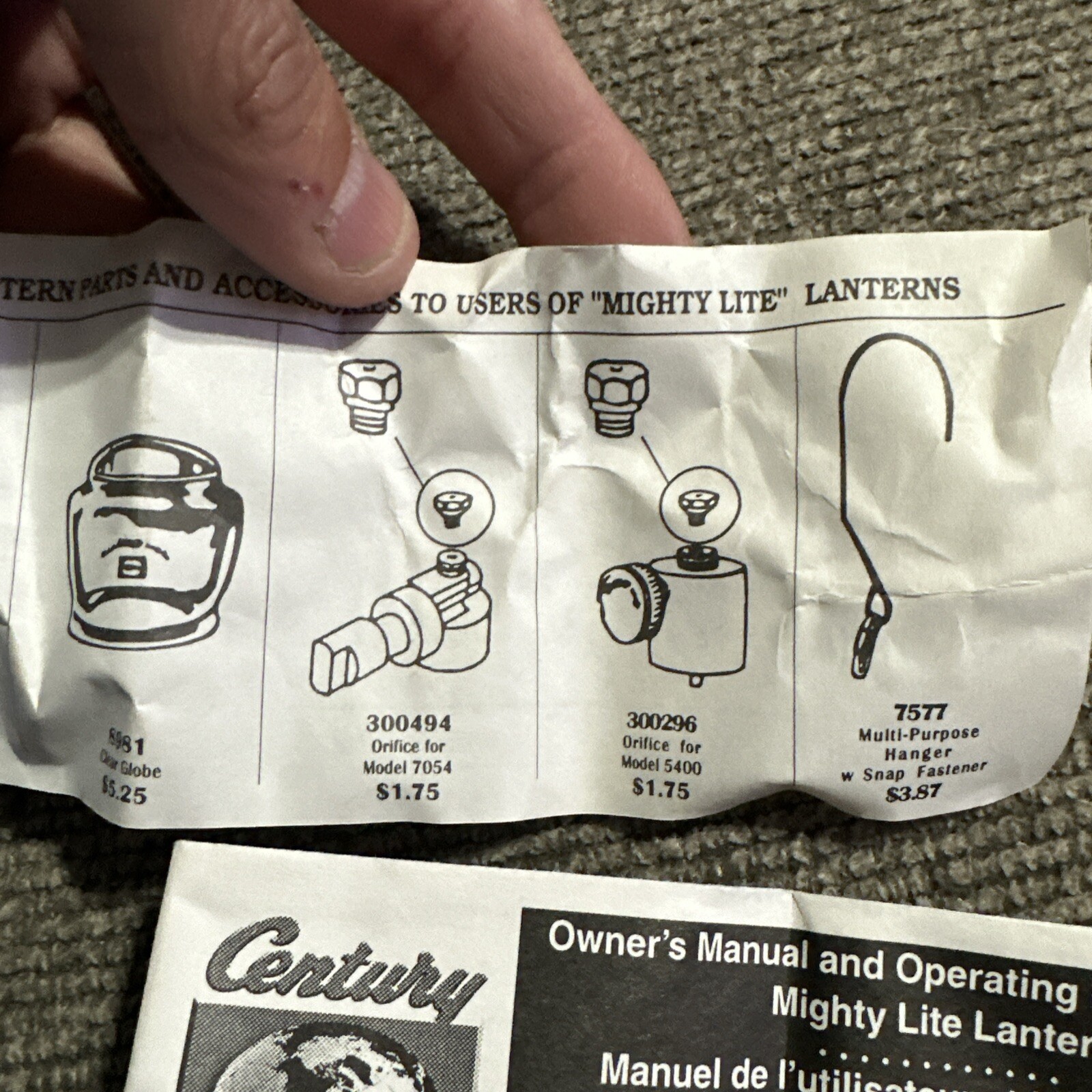 Mighty Lite Propane Lantern CENTURY Tool Model 5400 T5 for sale online ...