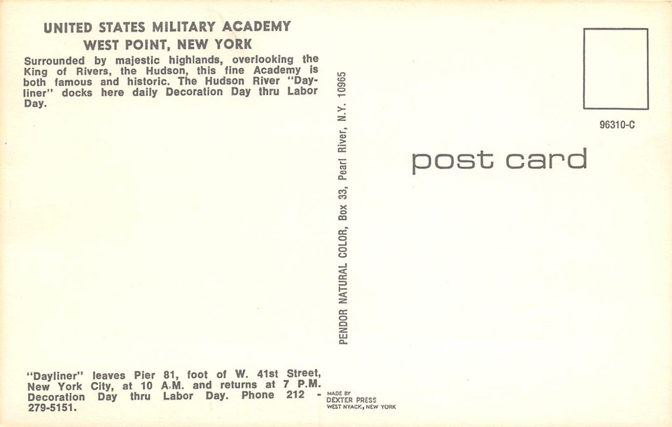 # G2737 WEST POINT, N.Y. POSTCARD, U.S. MILITARY ACADEMY | eBay