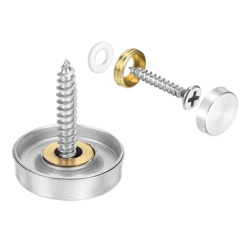 12 Pcs Screw Covers Caps, Stainless Steel Mirror Screws, 20mm Dia ...