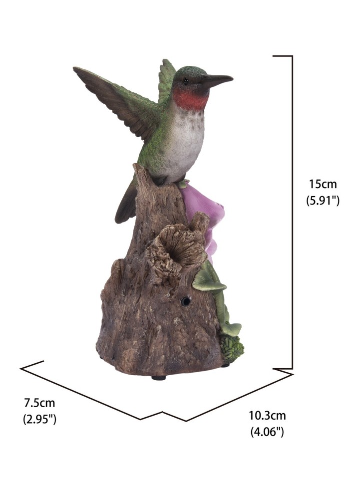 Motion Activated Bird Statue on Stump Life Like Home Tabletop Decor | eBay