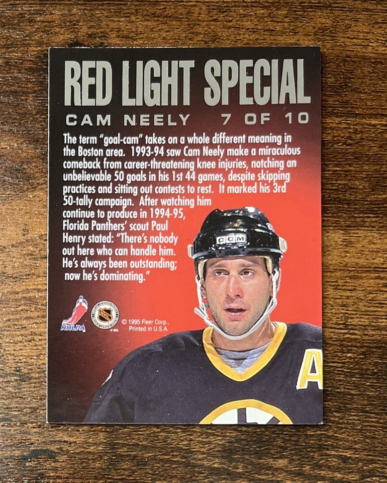 1995-96 Fleer Ultra Red Light Special #7 Cam Neely Boston Bruins HOF | eBay