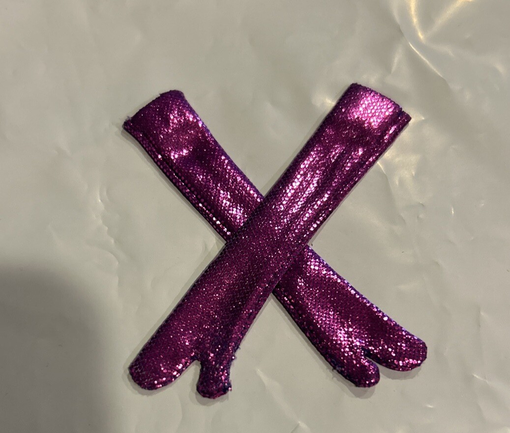 Fit BARBIE DOLL GLOVES PURPLE Metallic Long Stretch | eBay