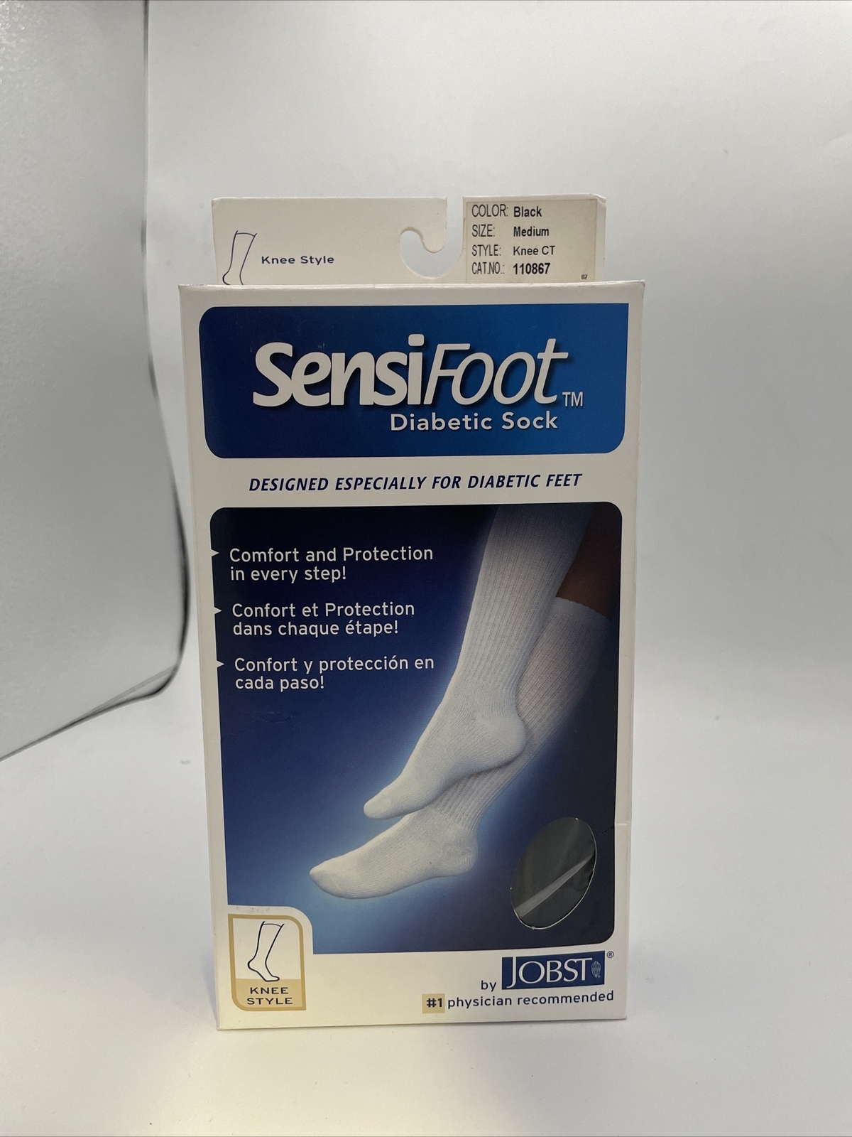JOBST SensiFoot Knee Style 8-15 mmHg MEDIUM BLACK | eBay