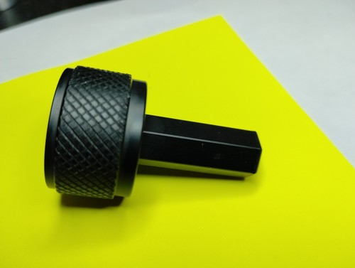 6" Machine Vise Aluminum Speed Knob - 3/8" hex, black anodized, with ...