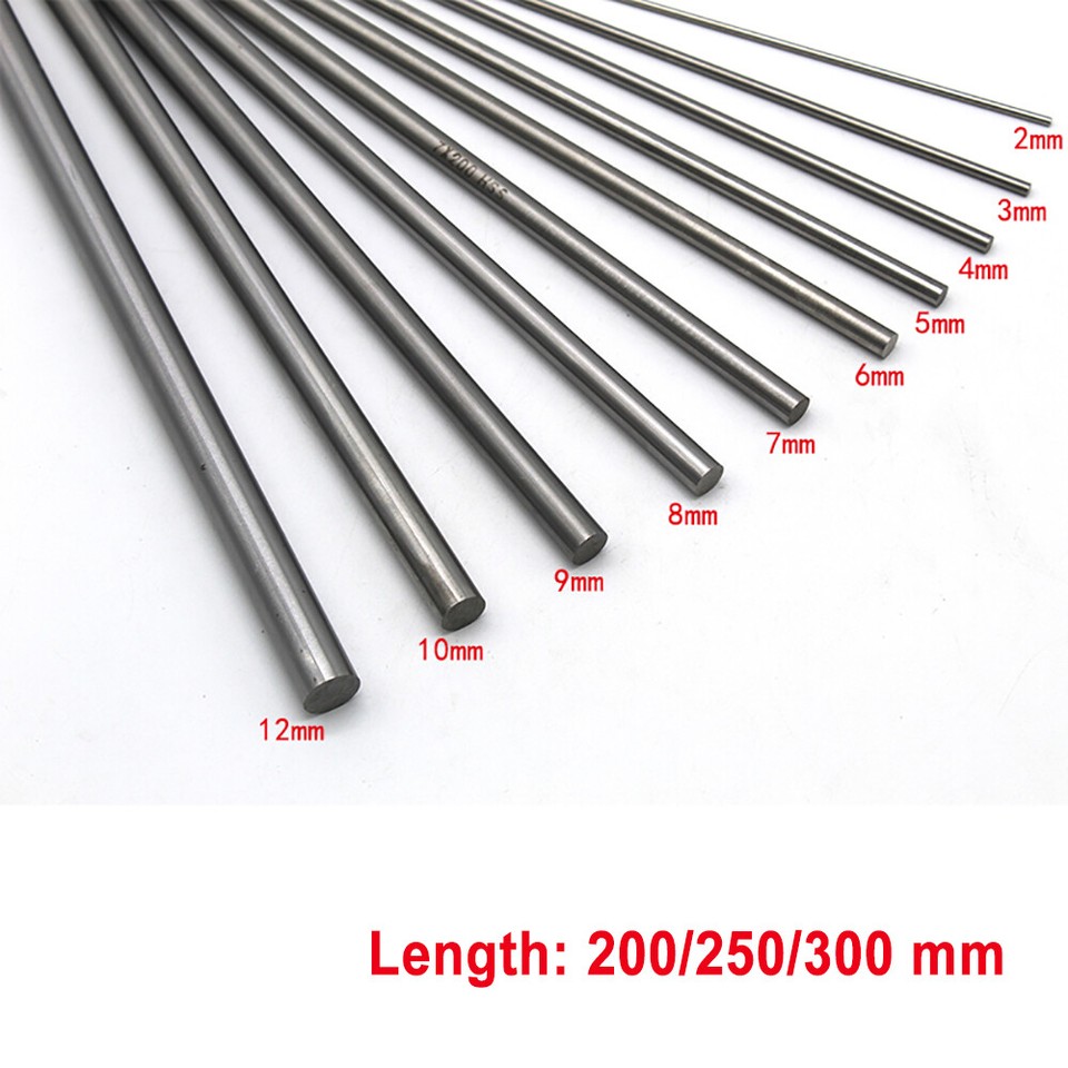 Silver Steel Round Bar Rod Dia 2mm-12mm Solid Metal Bar for Shaft ...
