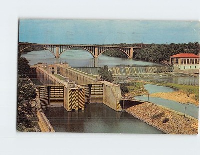 Postcard US Government Dam & Locks and Ford Bridge Minneapolis ...