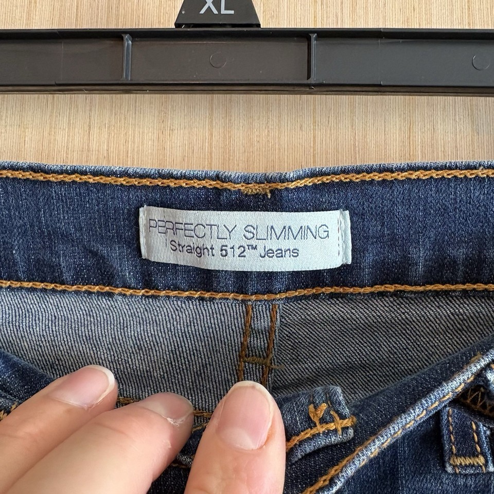 Levi's 512 Perfectly Slimming Straight Leg Jeans Medium Dark Wash Blue ...