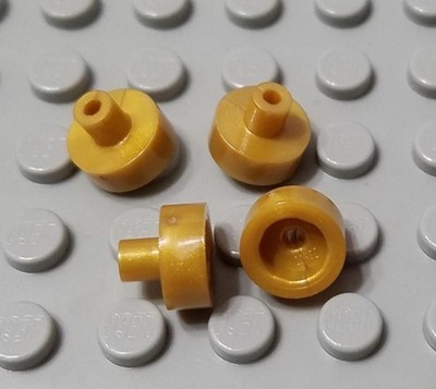 LEGO Lot of 4 Pearl Gold 1x1 Round Tiles Pin and Bar Minifigure Air ...