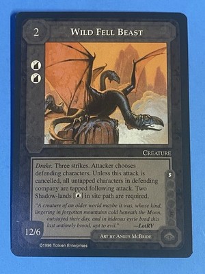 WILD FELL BEAST Middle Earth CCG 1996 NON PLAYED BLACK BORDER | eBay