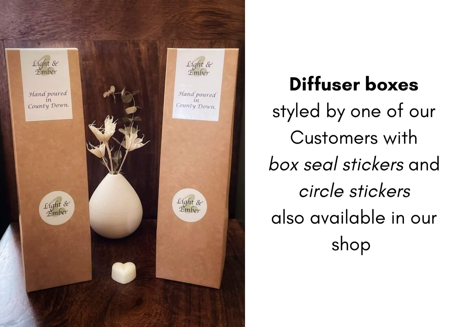 Reed Diffuser box packaging, tapered with no window, 100ml Kraft Brown ...