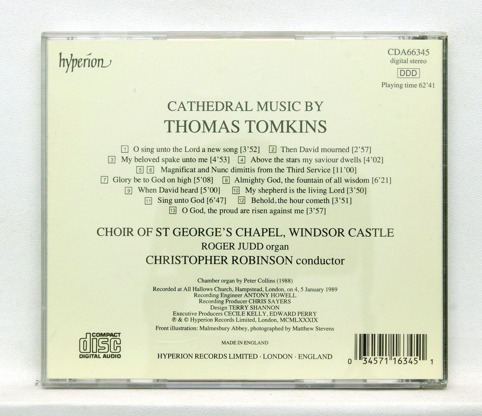 ROGER JUDD - THOMAS TOMKINS cathedral music HYPERION CD NM | eBay