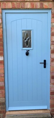 Howdens cottage oak frosted glazed external door and oak frame | eBay UK
