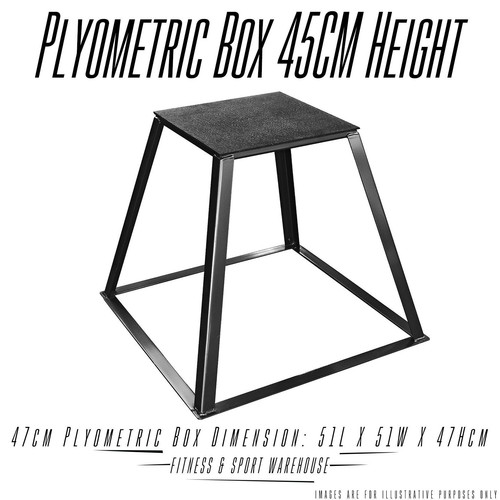 Steel Plyometric Box Plyo Jump Stool Fitness Gym Sports Training 45cm ...
